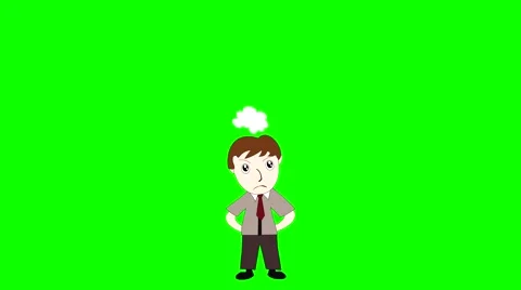 Business man thinking on a green backgro... | Stock Video | Pond5
