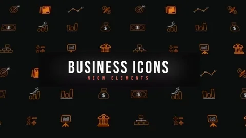 Business Neon Icons ~ After Effects Template #247081734