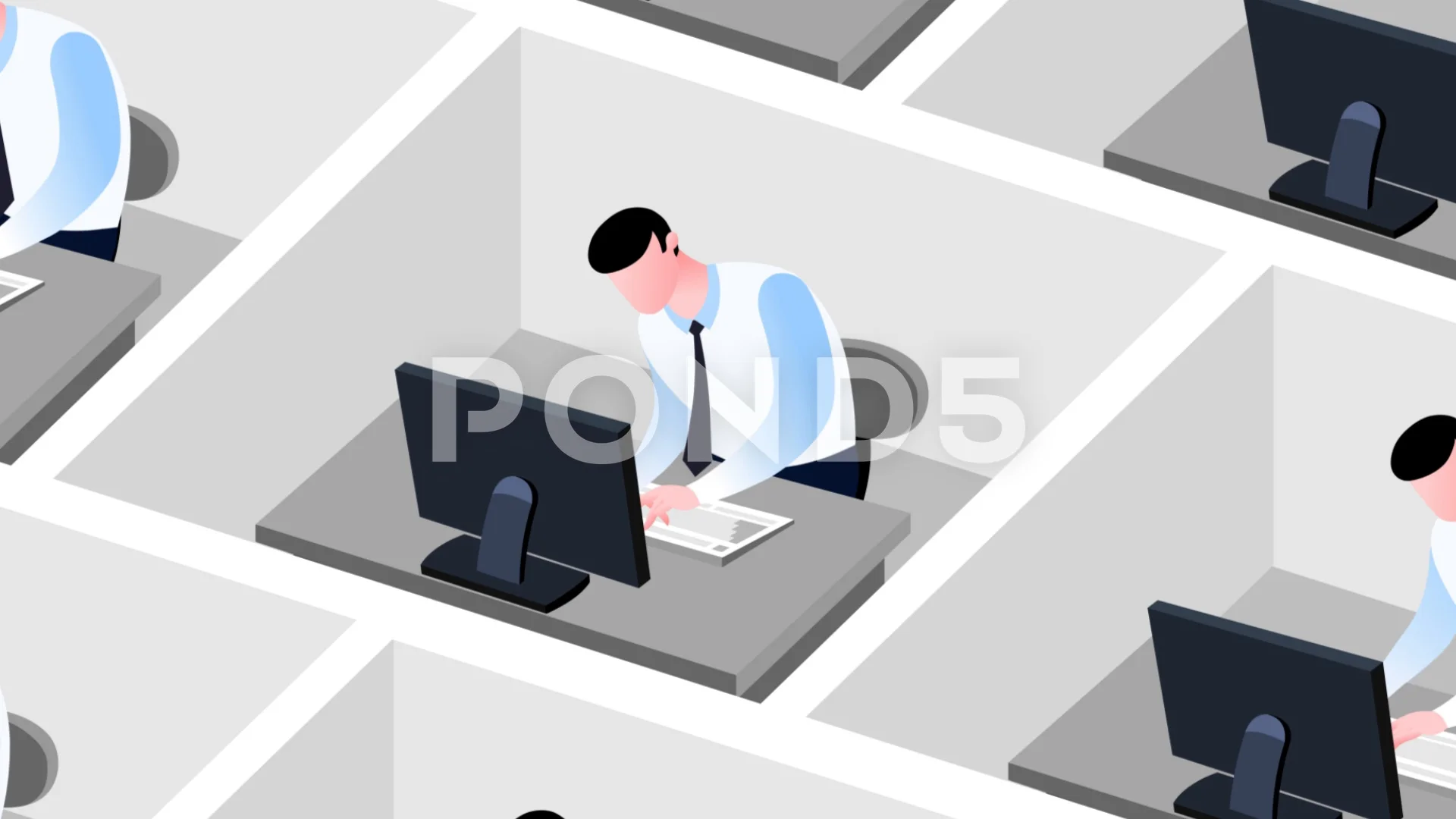 Animated Business People Working