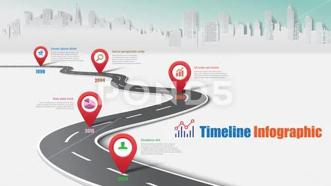 Business road map city timeline infographic, Vector Illustration ...
