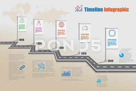 Business road map timeline infographic, Vector Illustration: Royalty ...