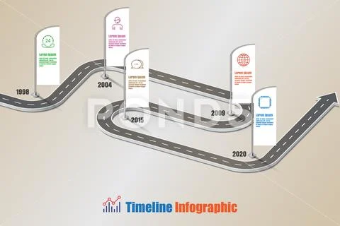 Business road map timeline infographic, Vector Illustration: Royalty ...