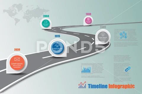 Business road map timeline infographic, Vector Illustration: Royalty ...