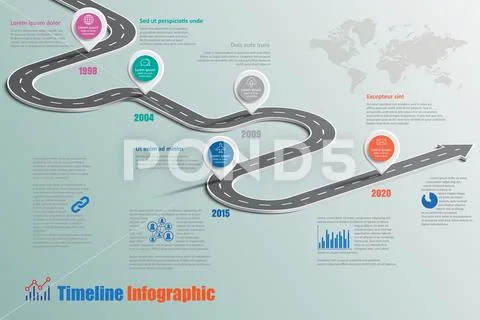 Business road map timeline infographic, Vector Illustration: Royalty ...