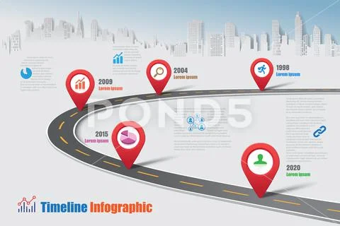 Business road map timeline infographic, Vector Illustration: Royalty ...