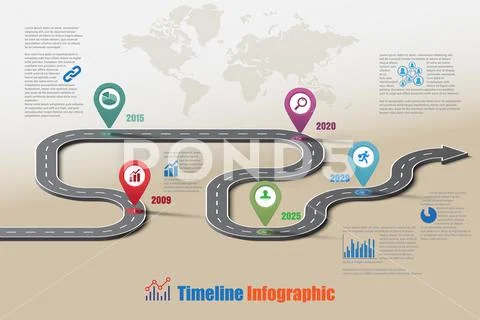 Business road map timeline infographic, Vector Illustration ~ Clip Art ...