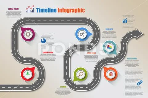 Business road map timeline infographic, Vector Illustration ~ Clip Art ...