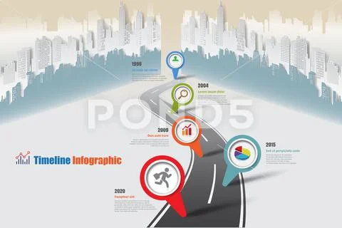 Business road map timeline infographic, Vector Illustration: Royalty ...