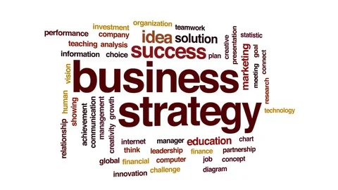 Business strategy animated word cloud, t... | Stock Video | Pond5