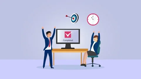 Business team with completed tick sign o... | Stock Video | Pond5