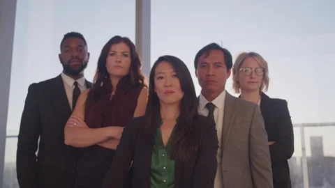 Business Team Stand in a Power Pose in a... | Stock Video | Pond5