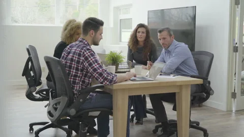 Business Team Work Together At Table In ... | Stock Video | Pond5