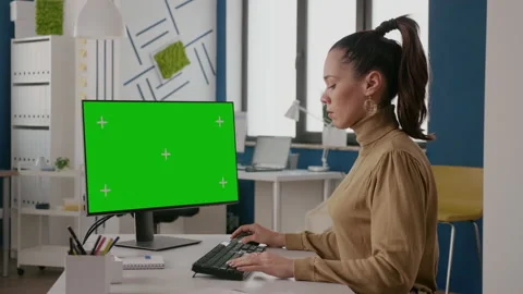 Business woman looking at display with g... | Stock Video | Pond5