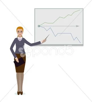 Business woman standing with progress chart graph at presentation ...