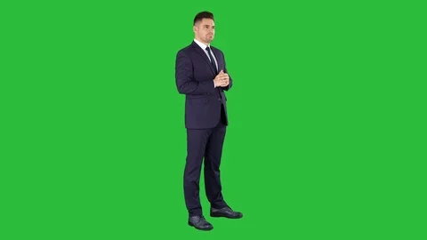 Businesses man applauding on a Green Scr... | Stock Video | Pond5