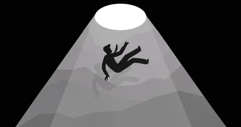 Businessman falls down into a hole conce... | Stock Video | Pond5