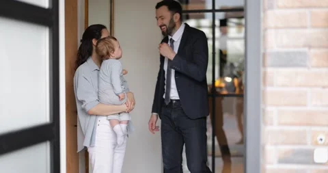 Businessman going out at work in the hal... | Stock Video | Pond5