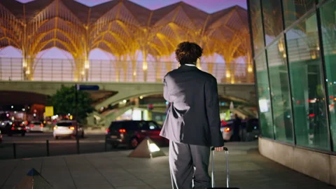 Businessman having phone call at night s... | Stock Video | Pond5