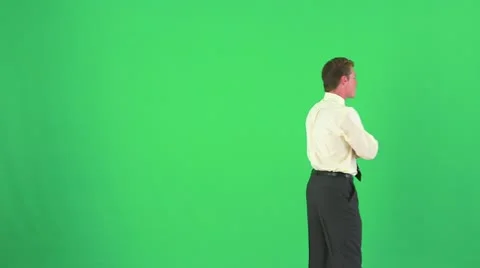 businessman thinking on greenscreen | Stock Video | Pond5