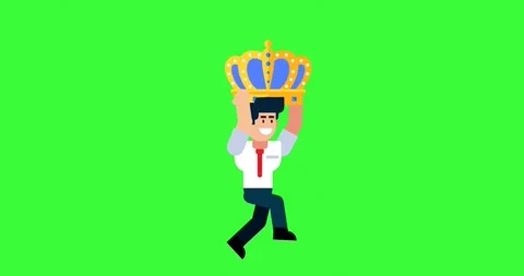 Businessman walking with crown on green ... | Stock Video | Pond5
