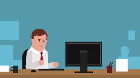 Businessman working at desk in office an... | Stock Video | Pond5