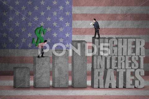 Businessmen with interest rates graph: Royalty Free #57097526