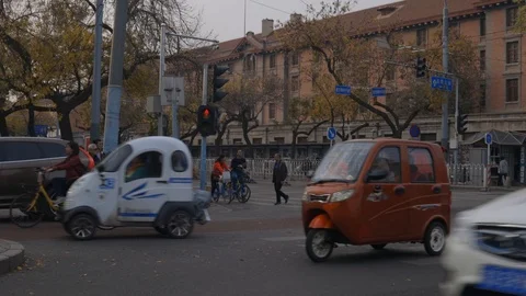 Bustling Beijing public city street with... | Stock Video | Pond5