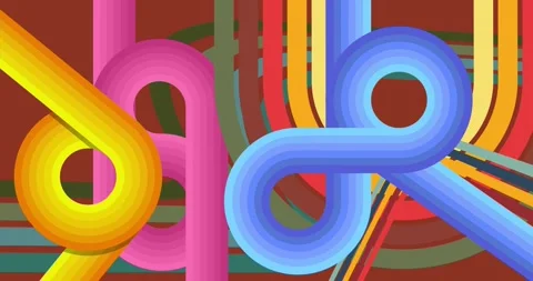 Busy 70's line animation background | Stock Video | Pond5
