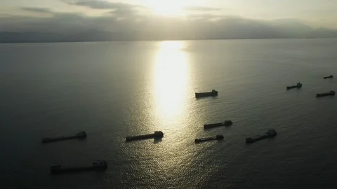 Busy maritime cargo shipping lane as see... | Stock Video | Pond5