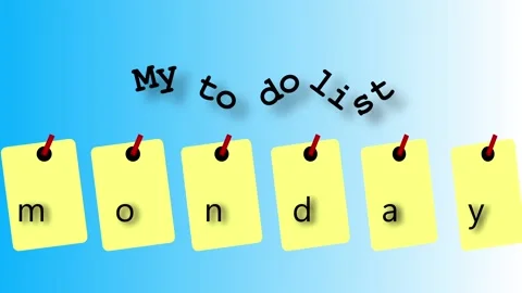 Busy Monday to do list on sticky notes a... | Stock Video | Pond5