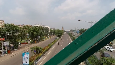 Busy roads with cars and buses in Kolkat... | Stock Video | Pond5