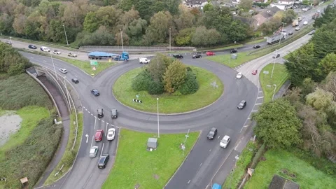 Busy roundabout in the town. | Stock Video | Pond5
