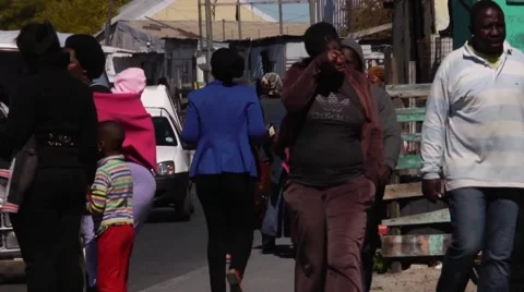 Busy township street scene,South Africa | Stock Video | Pond5
