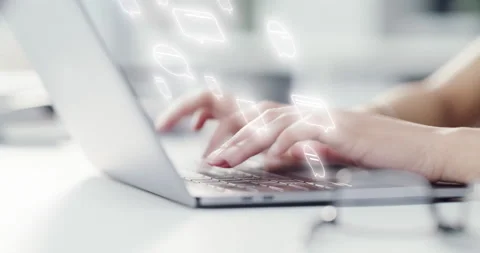 Busy worker typing fast on the laptop, w... | Stock Video | Pond5