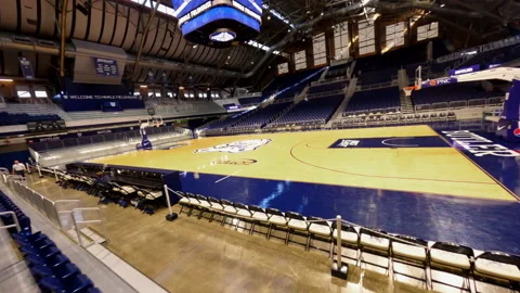 Butler Basketball Arena | Reverse FPV Bl... | Stock Video | Pond5