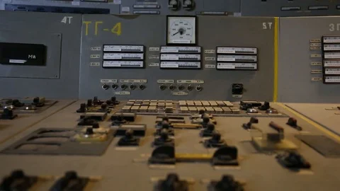 Buttons switches the Unit 2 control room... | Stock Video | Pond5