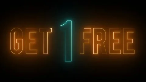 Buy One Get One Free Neon Light Sign | Stock Video | Pond5