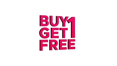 buy one get one free 3D text looped anim... | Stock Video | Pond5