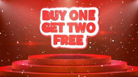 Buy One Get Two Free Text Animation Stag... | Stock Video | Pond5