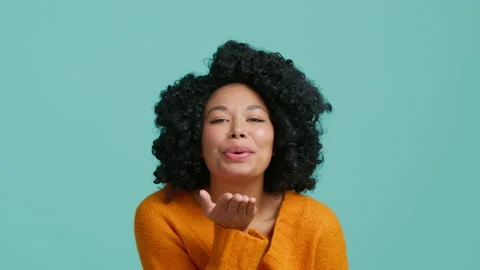 Bye gesture with air kiss by cute beauti... | Stock Video | Pond5