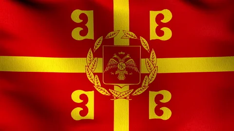 Byzantine Flag blowing in the wind. 3D r... | Stock Video | Pond5