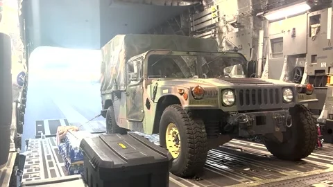 C-17 Globemaster rear ramp opening for u... | Stock Video | Pond5