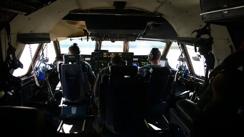 C-5 Galaxy pilots and aircrew performing... | Stock Video | Pond5