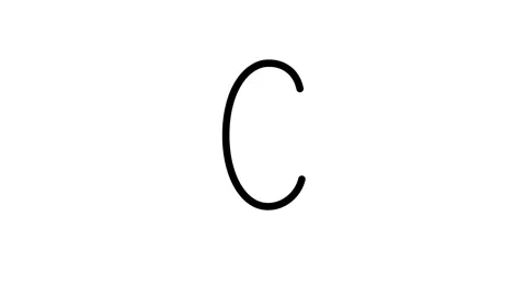 C letter big writing cartoon animation | Stock Video | Pond5