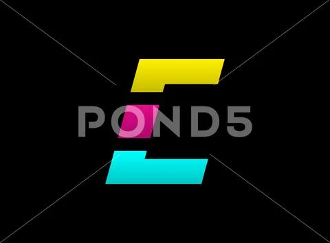 C letter vector desing, Cmyk color font logo, . Dynamic split blue ...