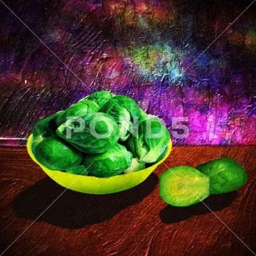 Cabbage vegetable oil painting artwork Illustration #205522096