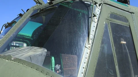 The cabin window of a Bell helicopter, m... | Stock Video | Pond5