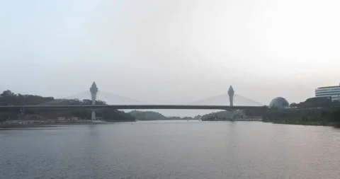 Cable bridge hyderabad, Durgama cheruvu ... | Stock Video | Pond5