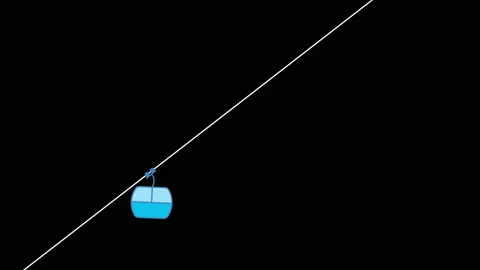 cable car animation with black backgroun... | Stock Video | Pond5