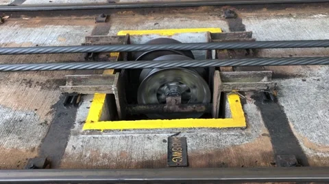 Cable car cables and pulley system wheel... | Stock Video | Pond5